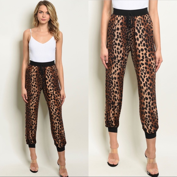 Pants & Jumpsuits | Leopard Print Joggers | Poshmark